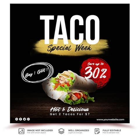 Menú Especial De Comida Y Bebida Folleto De Promoción De Redes Sociales