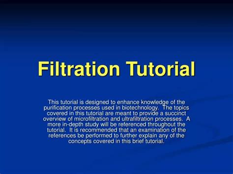 PPT Filtration Tutorial PowerPoint Presentation Free Download ID 4400949