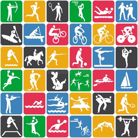 Iconos Del Deporte De Los Juegos Olímpicos Ilustración del Vector Ilustración de jugador