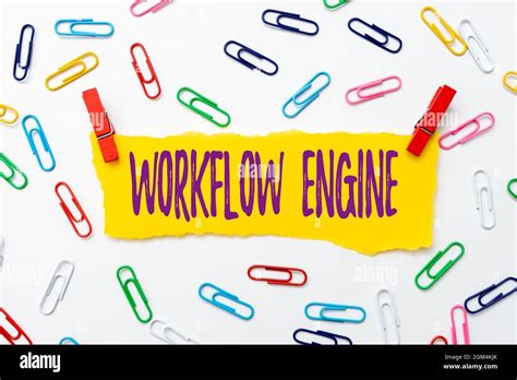 writing displaying text workflow engine word written on software