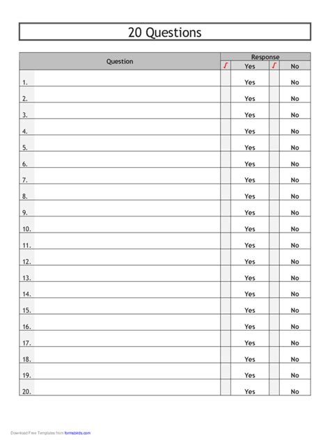 Excel Questions And Answers Template
