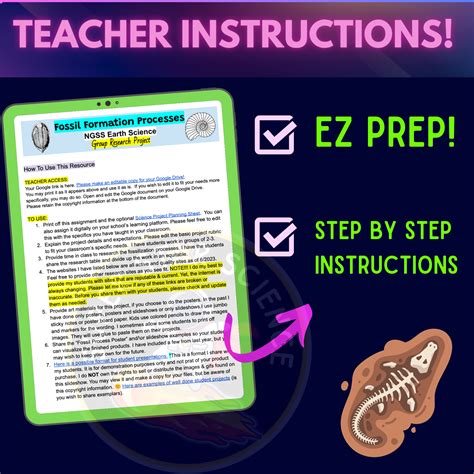 Fossil Project Earth Science Stem Research Poster And Presentation Activity Fun Made By Teachers