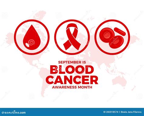 September Is Blood Cancer Awareness Month Vector Illustration Stock