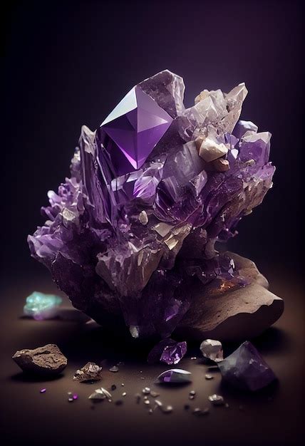 Premium Photo Realistic Detailed Amethyst 3d Illustration