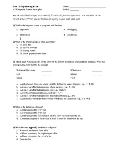 Ap Csp Unit 1 Programming Exam Retake By Ap Csp Resources Tpt