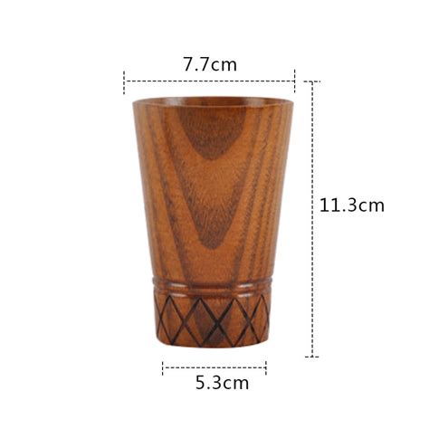 Zemikanior New Wooden Cup Log Color Handmade Natural Wood Coffee Tea