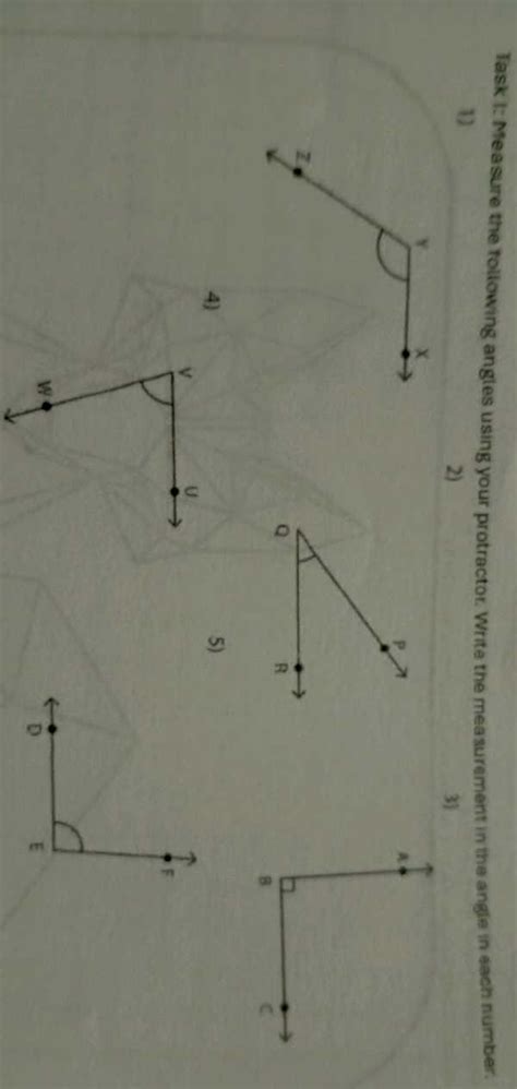 Task I Measure The Following Angles Using StudyX