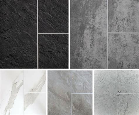 Grey Bathroom Cladding Tile Effect 8mm White Pvc Cladding Bathroom Wall