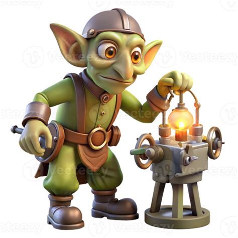 Stunning Creative A Cunning Goblin Tinkerer Working On A Bizarre