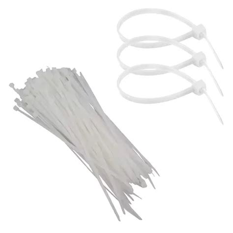 Abraçadeira Enforca Gato de Nylon 20cm X 2 5mm 100PCS Branca Sobraltech