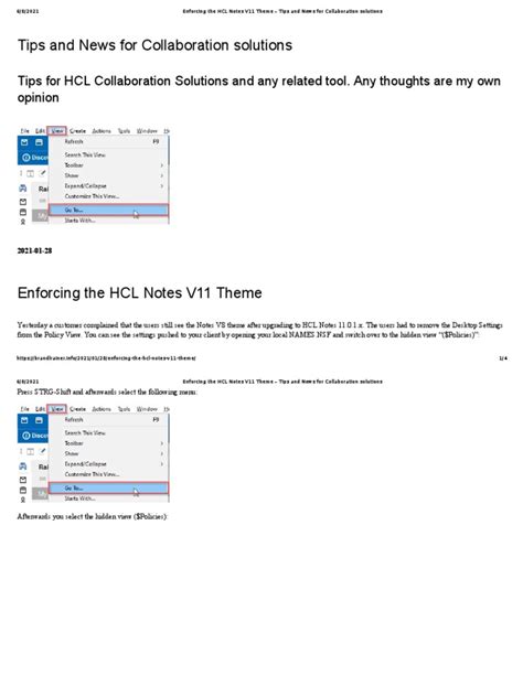 Hcl Notes V11 Theme Enforcement Tips Pdf Software Operating System Families