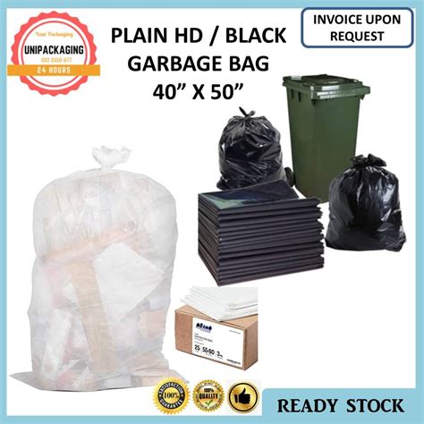 Garbage Bag 40 X 50 Black Plain Xxl Size Trash 100pcs Or 50pcs Bag