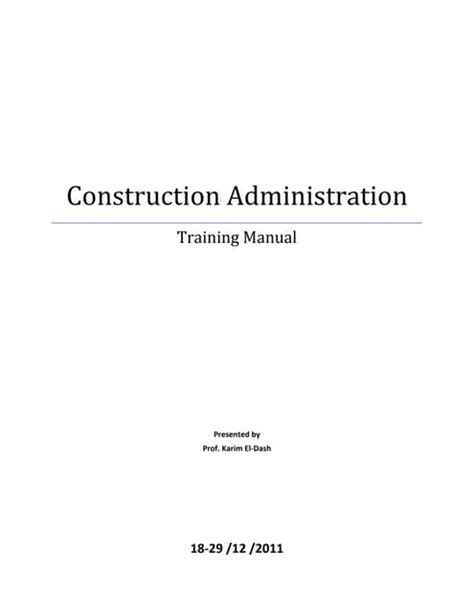 Construction Administration Pdf