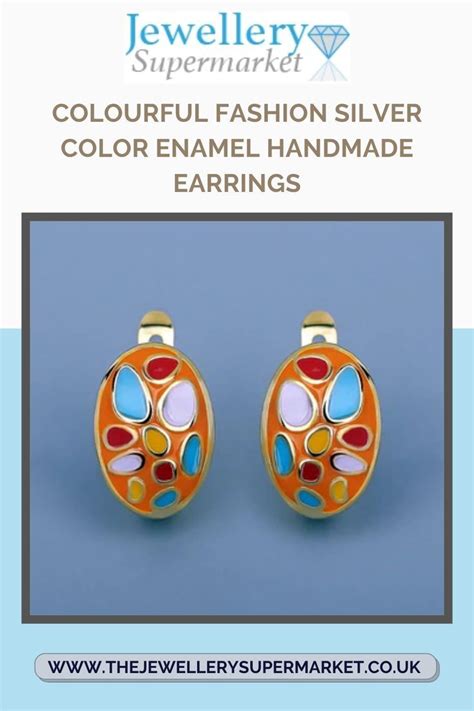 Colourful Fashion Silver Color Enamel Handmade Earrings Silver