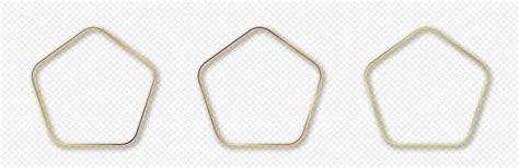 Gold Glowing Rounded Pentagon Shape Frame 34198153 Vector Art At Vecteezy