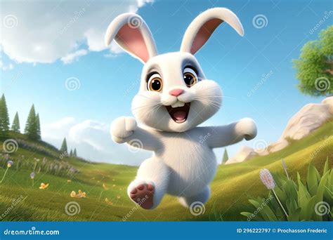 Jumping Rabbit Ai Generated Stock Image Image Of Rabbit Cute 296222797