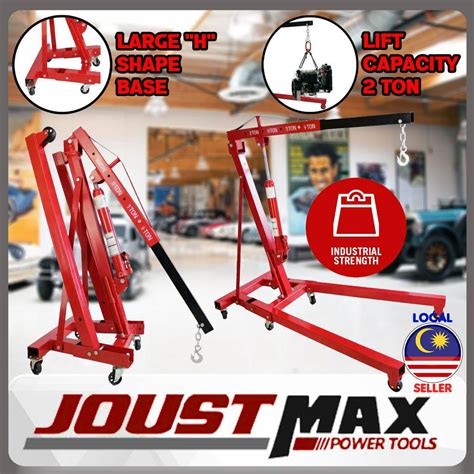 2 Ton Heavy Duty Hydraulic Engine Crane Foldable Engine Crane Repair Car Jack Engine Shopee