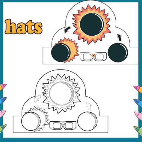 Solar Eclipse Day Craft Hat Activity Crown Headband April 8th 2024