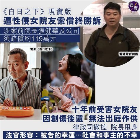 娛壹 《白日之下》現實版 遭性侵女院友索償終勝訴 涉案前院長張健華及公司 須賠償約119萬元 十年前受害女院友