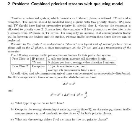 Solved 2 Problem Combined Priorized Streams With Queueing