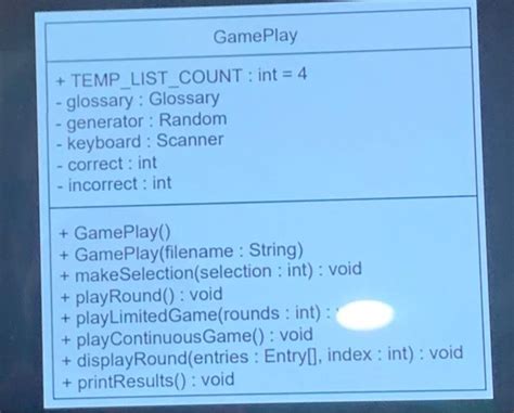 GamePlay TEMP LIST COUNT Int 4 Glossary Chegg