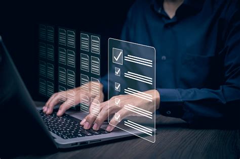 체크리스트 및 클립보드 작업 문서 관리 온라인 설문 조사 노트북 컴퓨터별 양식 체크리스트 문서 관리 검사 시스템 온라인 문서 데이터베이스 및 프로세스 관리 파일 가상현실에