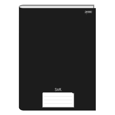 Caderno Universitário 96 Folhas Brochura Stiff Preto Pacote c 05