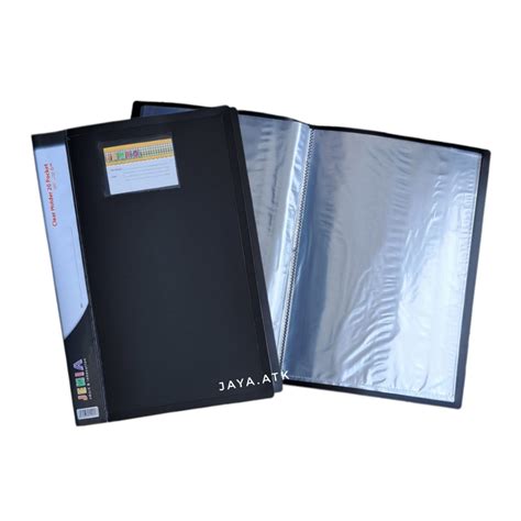 Jual Map Dokumen Clear Holder F4 20 Lembar Hitam Folder File Document