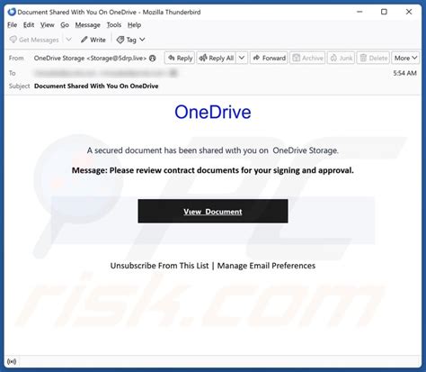 Onedrive A Secured File Has Been Shared Email Scam Removal And Recovery Steps Updated