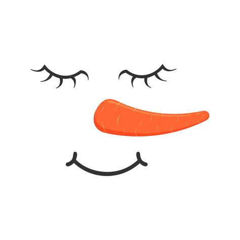 Cute Snowman Face With Dreamy Facial Expression Funny Snow Man Head