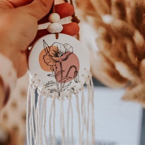 Essential Oil Clay Diffuser Air Plant Pocket Hanging Accessory Oil Diffuser Boho Accessory