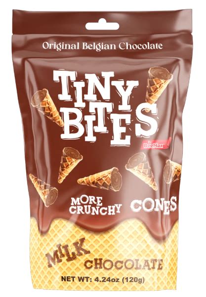 Tiny Bites Mini Waffle Cones Milk Chocolate 424oz 12ct Empire Snack