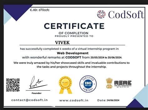Vivek Kumar On Linkedin Codsoft Cip Internship Achievement