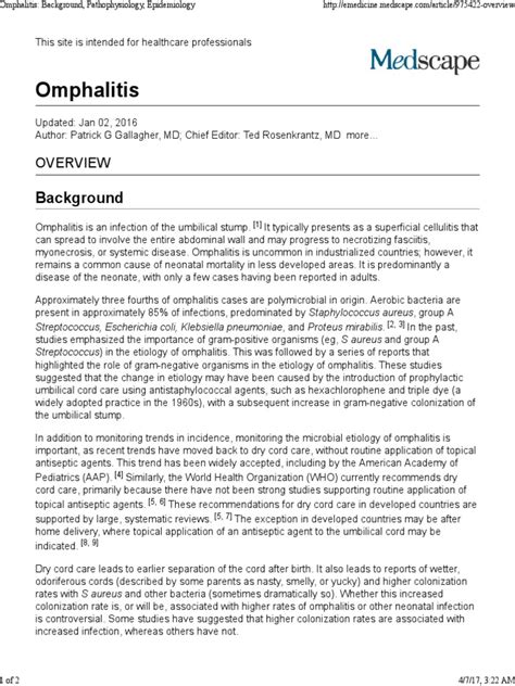 Omphalitis Background Pathophysiology Epidemiology Pdf Health