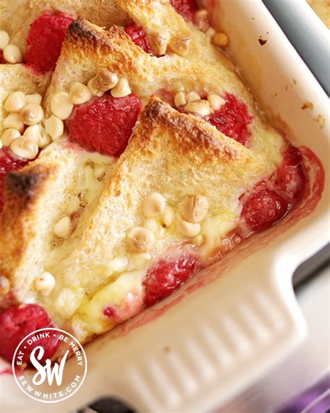 Raspberry Bread And Butter Pudding With White Chocolate