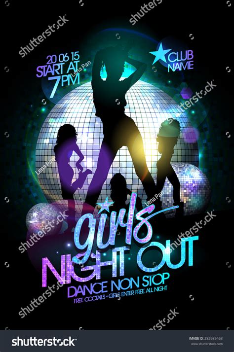 Girls Night Out Party Poster Three Stock Vector Royalty Free