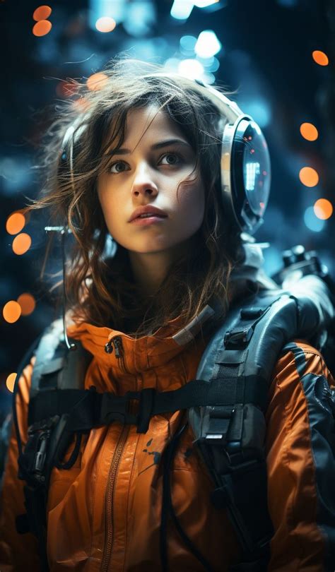 Девушка на космическом корабле Мультипликационные девочки Фантастика Ретро