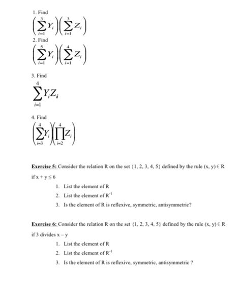Solved Exercise Consider The Sequence Y And Z Defined By Chegg
