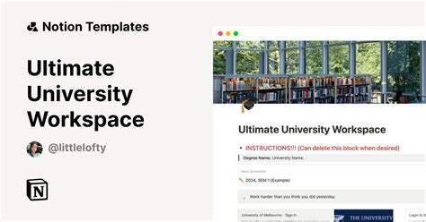 Ultimate University Workspace Template Notion Marketplace