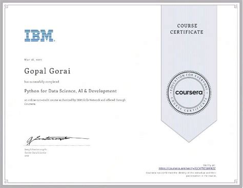 Gopal Gorai On Linkedin Certified By Python For Data Scienceai And Devolopment For Successfully