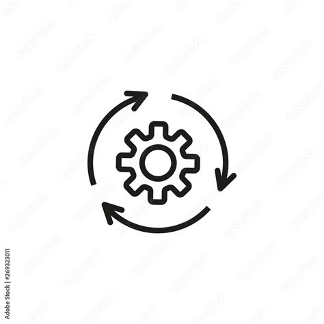 Agile Process Line Icon Gear Arrow Circle Cycle Agile Development Concept Vector