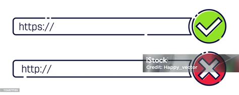 의 창조적 인 벡터 일러스트 레이 션 프로토콜 연결 Ssl 암호화 웹 사이트 투명 한 배경에 고립 아트 디자인 안전 안전한 브라우징 템플릿입니다 추상적인