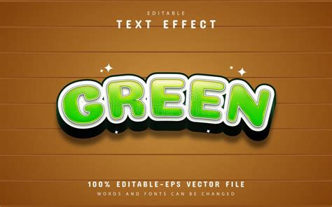 Green 3d Text Effect Stock Vector Illustration Of Screenshot 256117327
