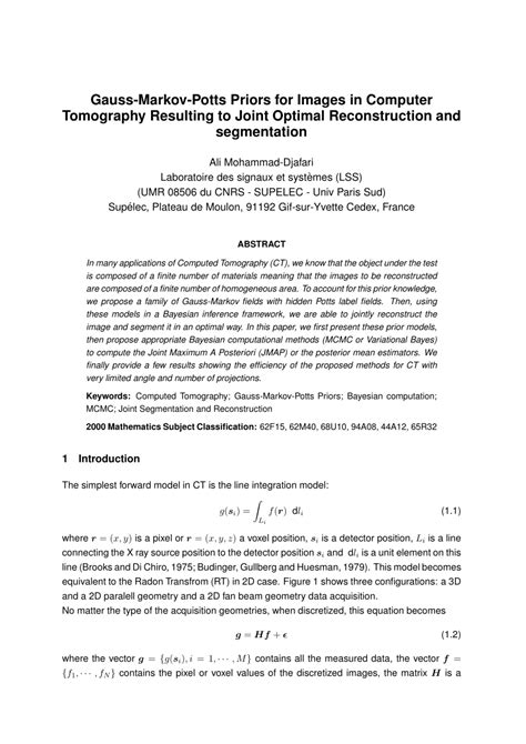 Pdf A Gauss Markov Mixture Prior Model For A Variational Bayesian