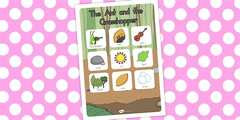 The Ant And The Grasshopper Vocabulary Poster Teacher Made