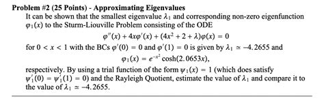 solved blem 2 25 points approximating eigenvalues it