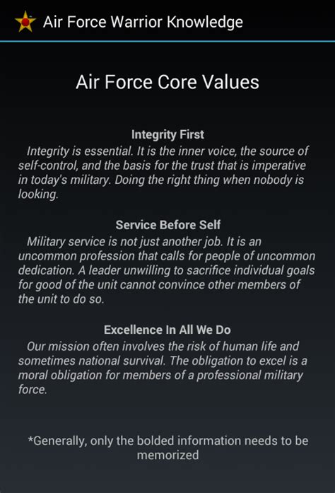Air Force Core Values Guide