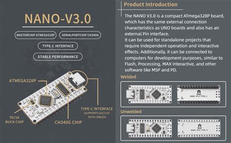 Emakefun Type C Nano Board Atmega 328p Compatible With Arduino Nano V3 0 2 X