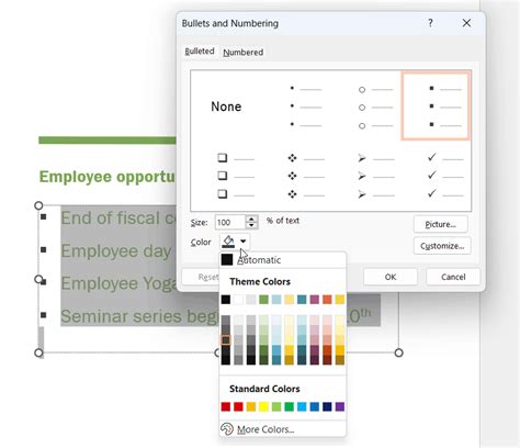How To Change The Color Of Bullet Points In Powerpoint