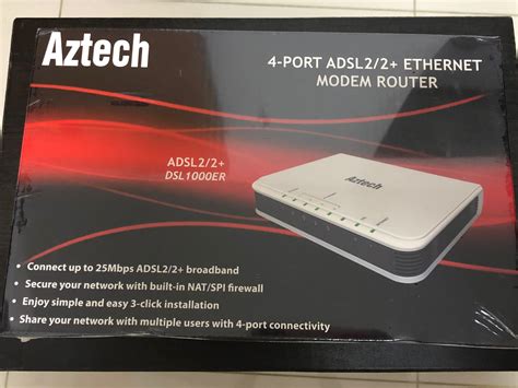 Aztech 4 Port Adsl2 2 Ethernet Modem Router Computers And Tech Parts And Accessories Networking